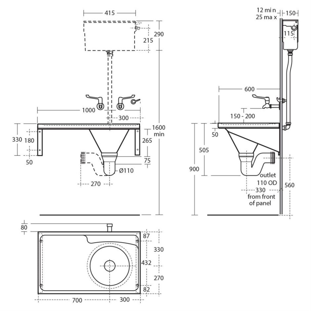 Stirling Back Inlet Slophopper, RH hopper